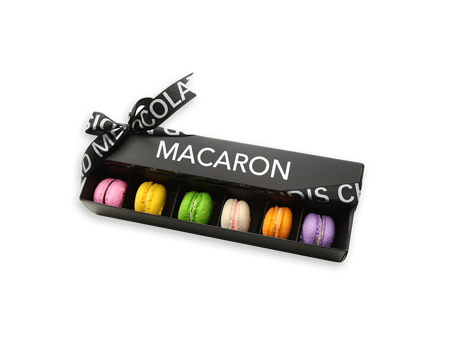 FRENCH MACARONS 6 PIECE BLACK BOX– Gerard Mendis Chocolatier