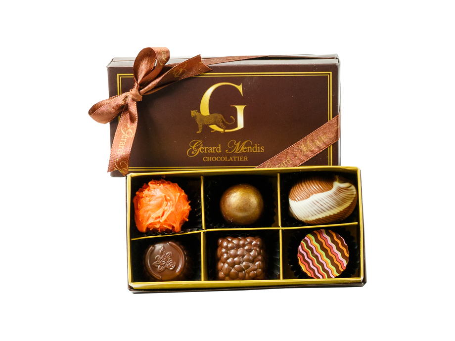 6 PIECE CHIC PAPERBOARD CHOCOLATE BOX– Gerard Mendis Chocolatier